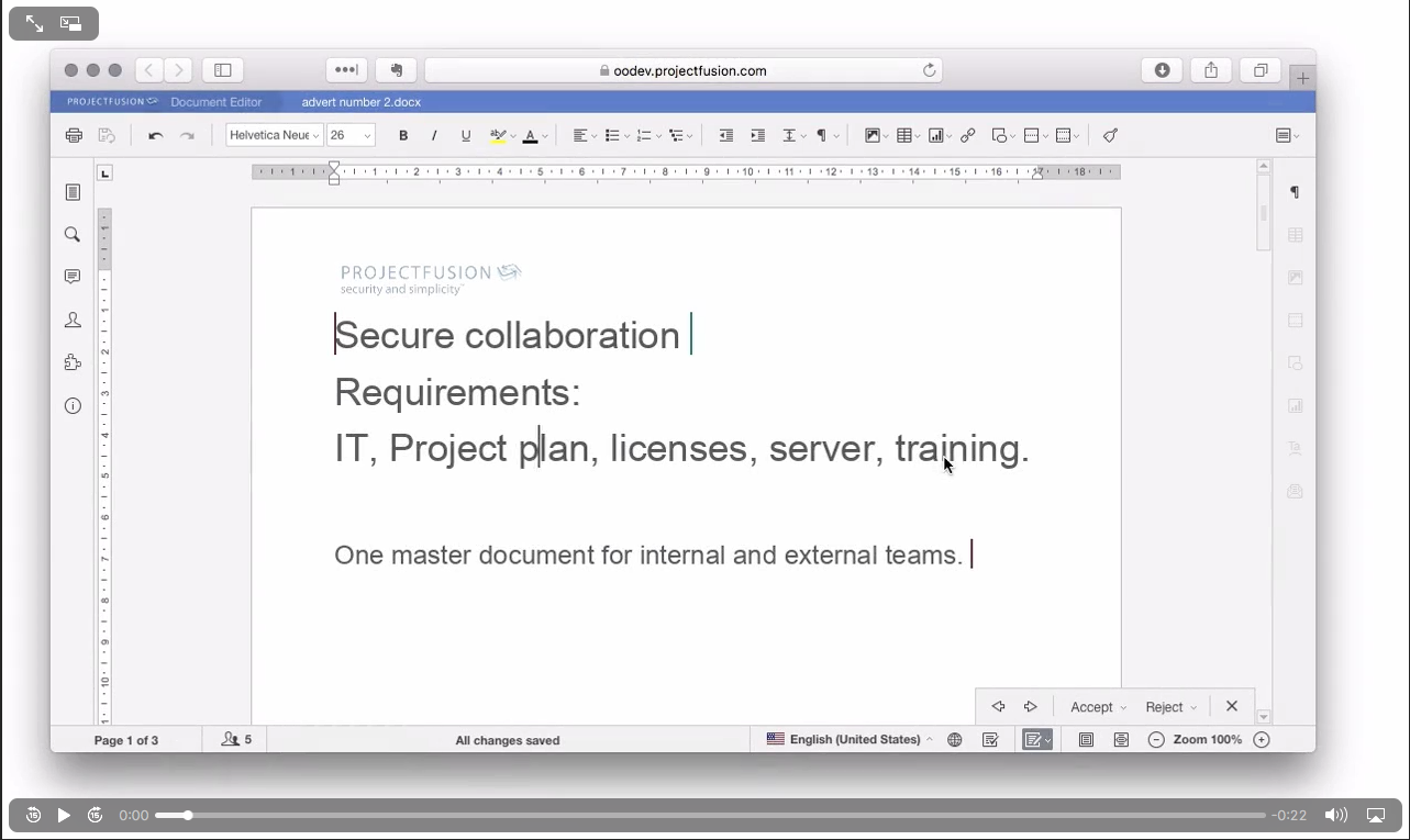 PROJECTFUSION - Customisable Data Room Solution
