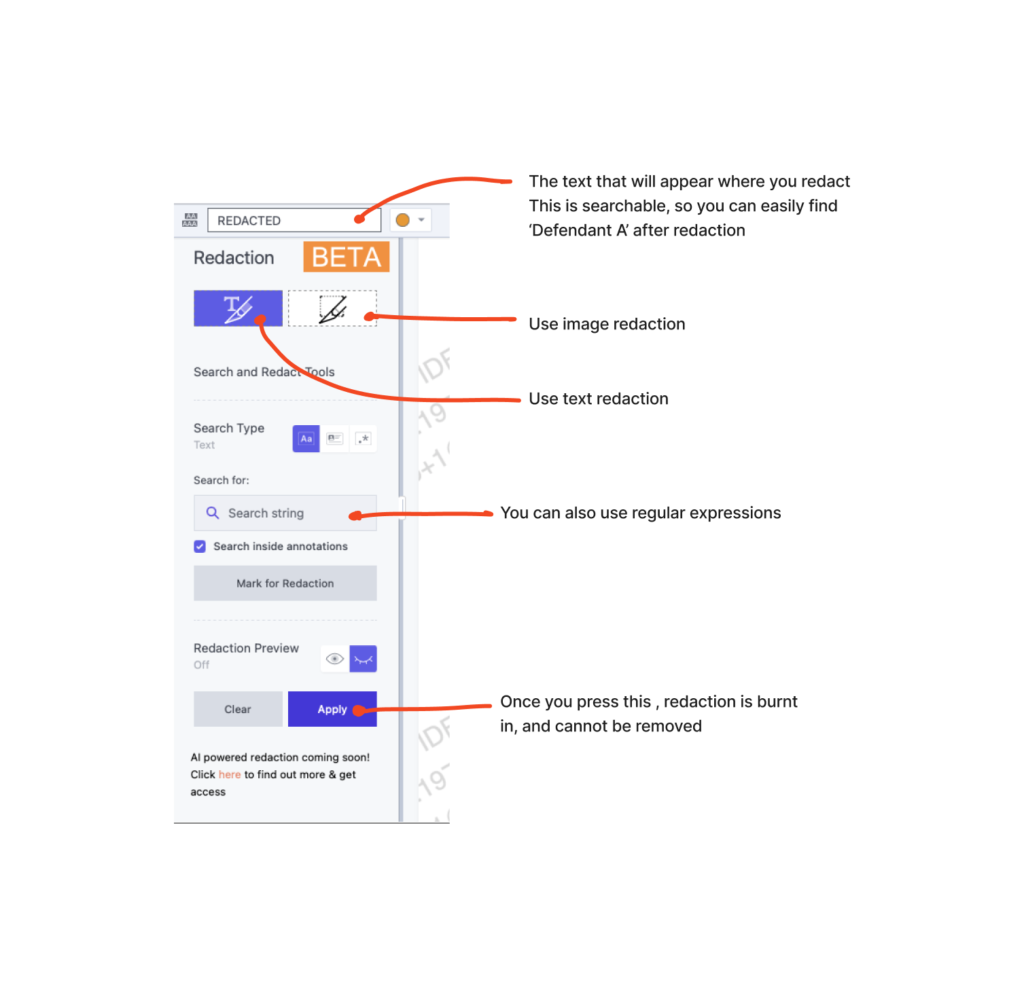 Redaction for sensitive information & due diligence - Project Fusion